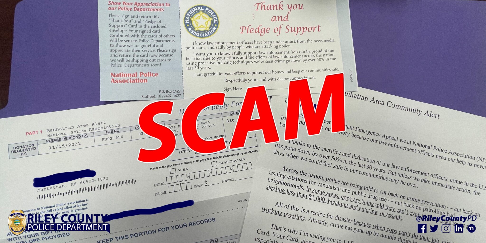 RCPD says National Police Association letters are a scam – B104.7 ...
